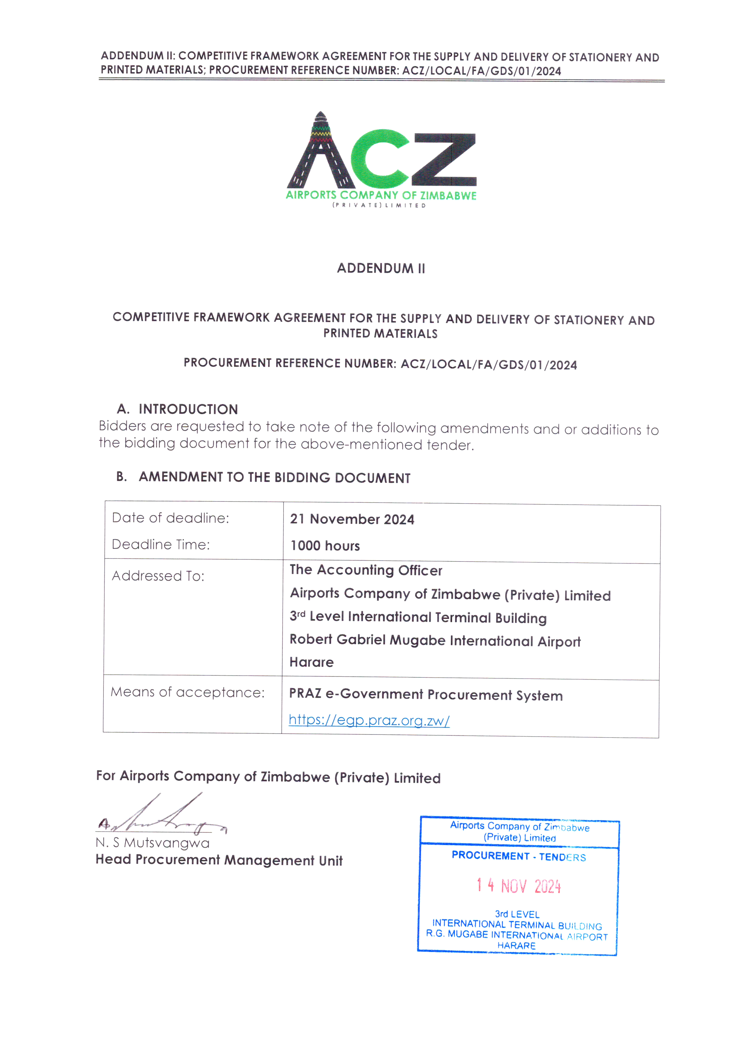 Zimbabwe electronic Government Procurement System