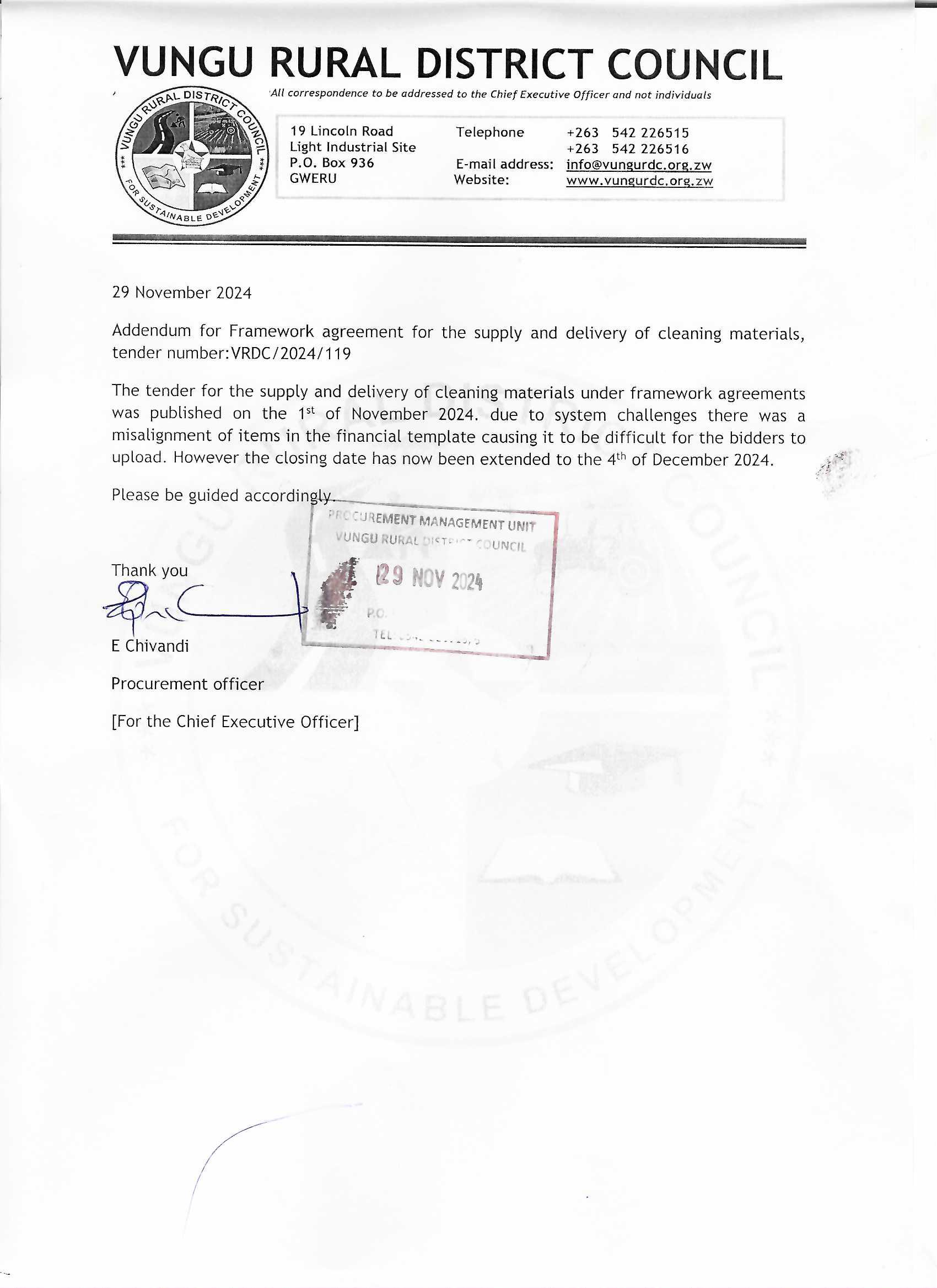 Zimbabwe electronic Government Procurement System