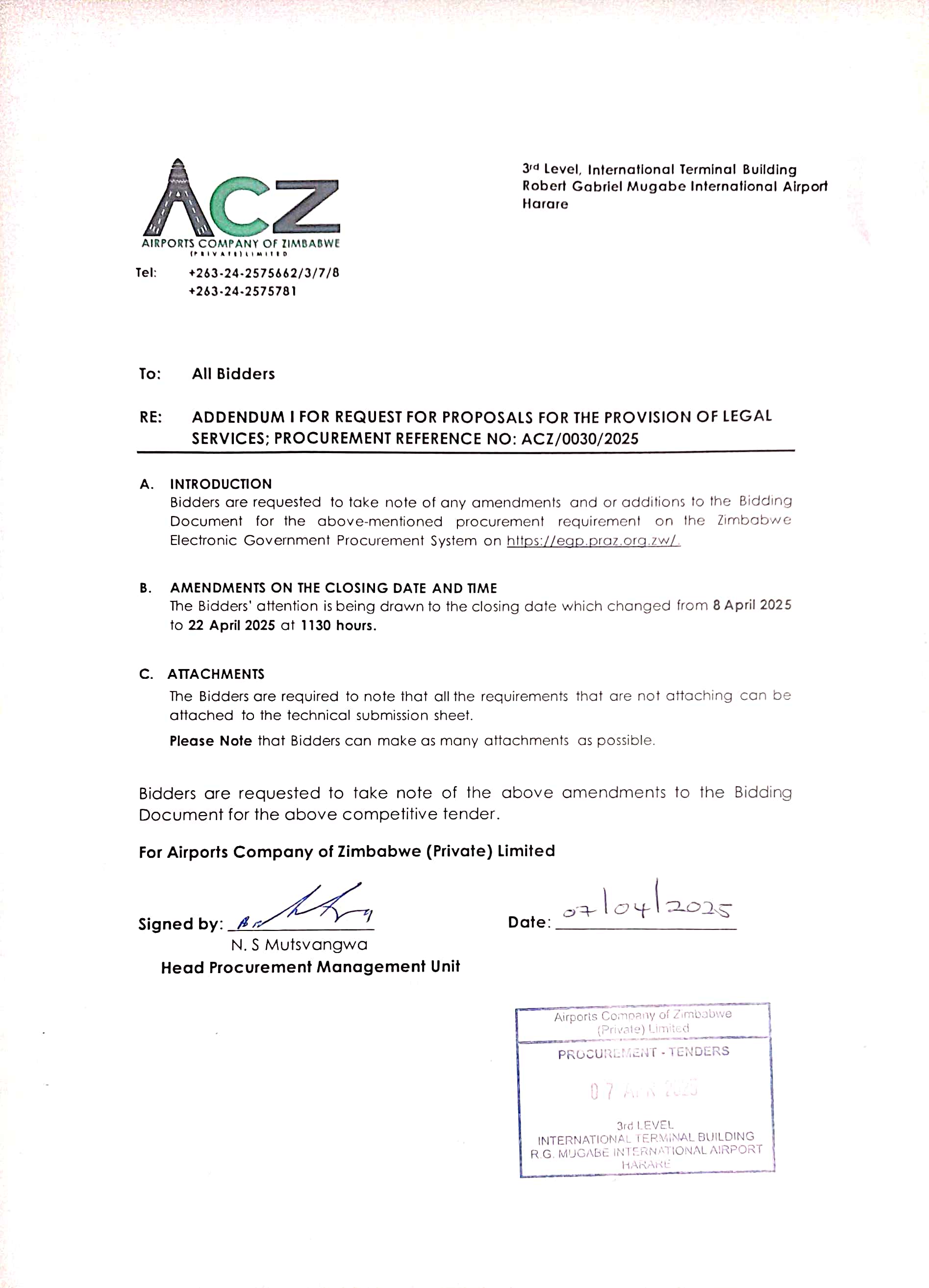 Zimbabwe electronic Government Procurement System